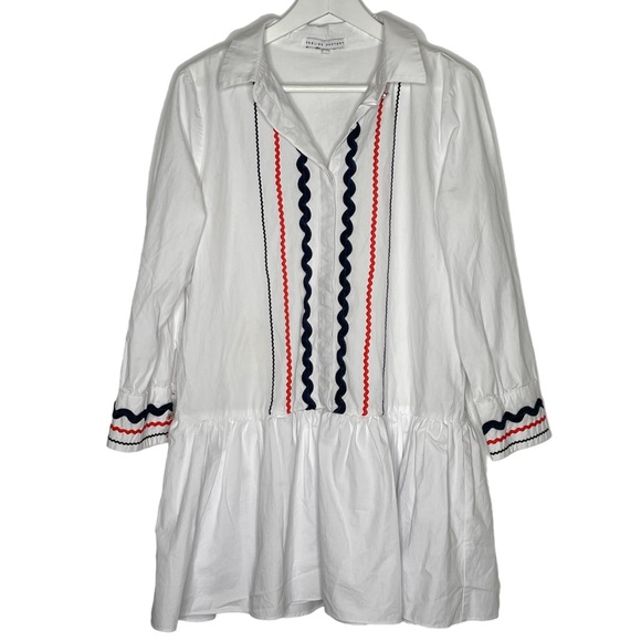 English Factory | Dresses | English Factory Blue And White Shirt Dress ...